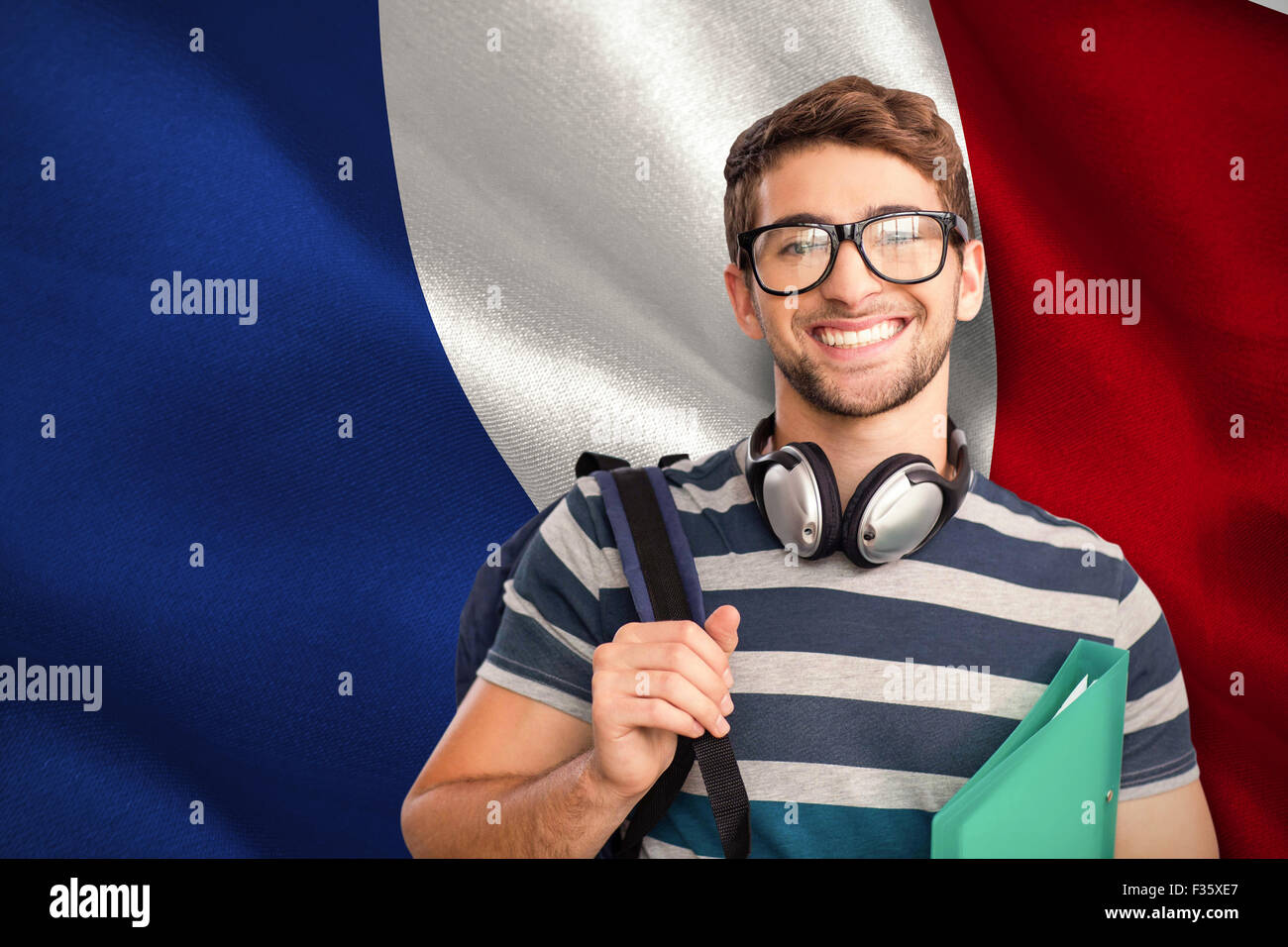 Composite image of happy student Stock Photo - Alamy