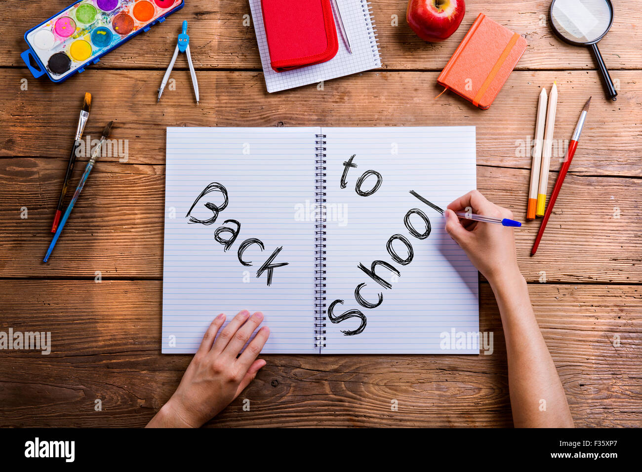 Back to school composition Stock Photo - Alamy