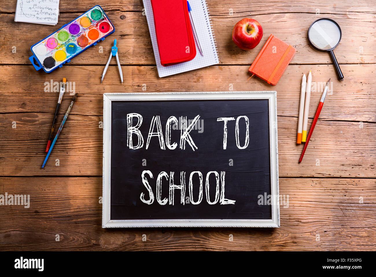 Back to school composition Stock Photo - Alamy