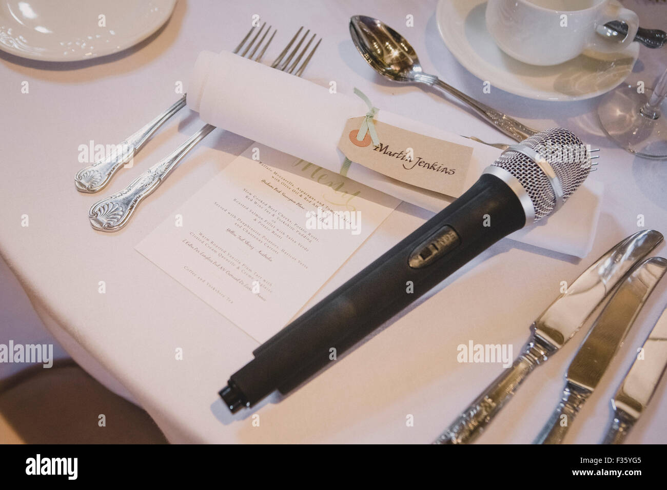 Wedding Microphone Speeches Stock Photo - Alamy