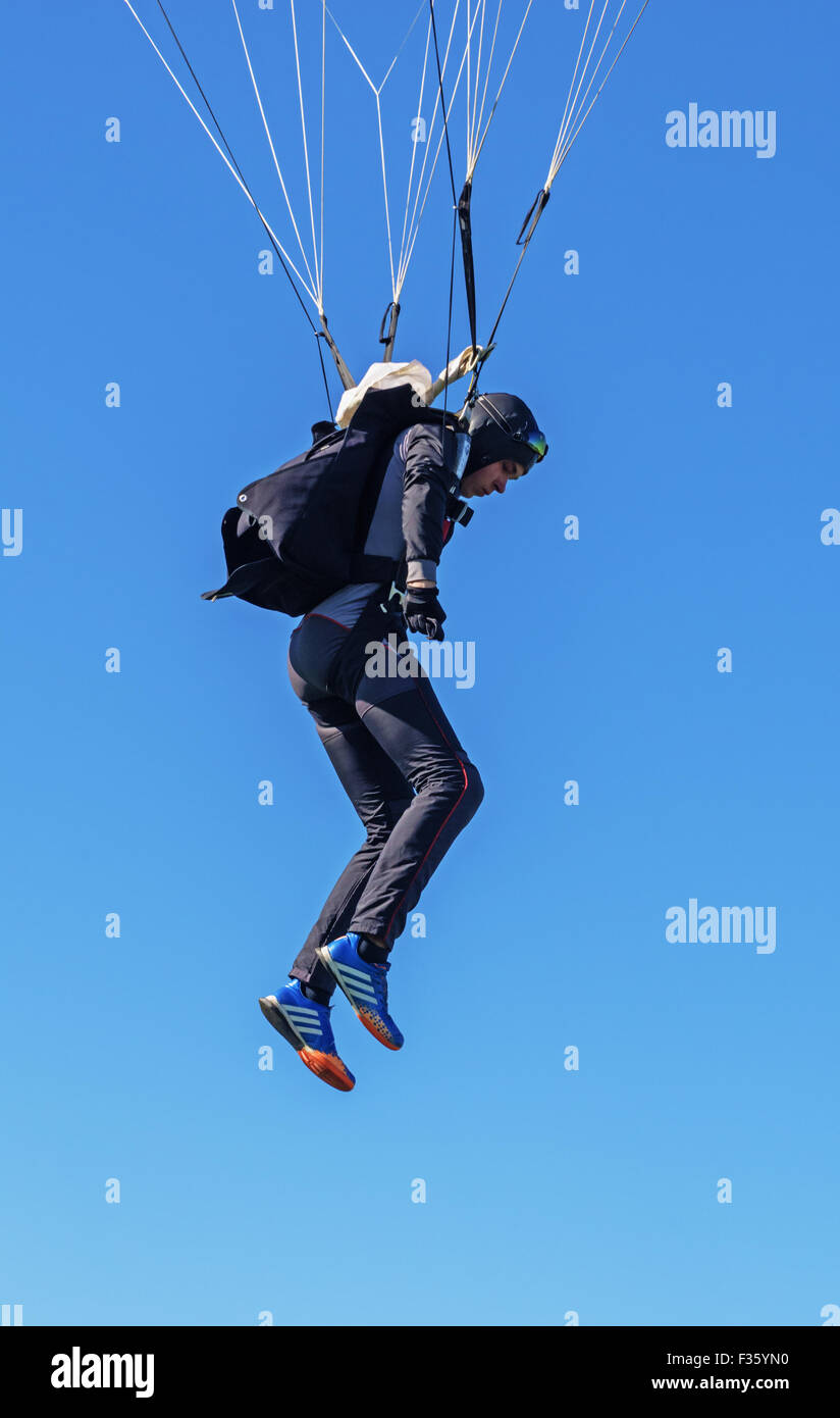 Parachutists - 2014. Landing Stock Photo - Alamy