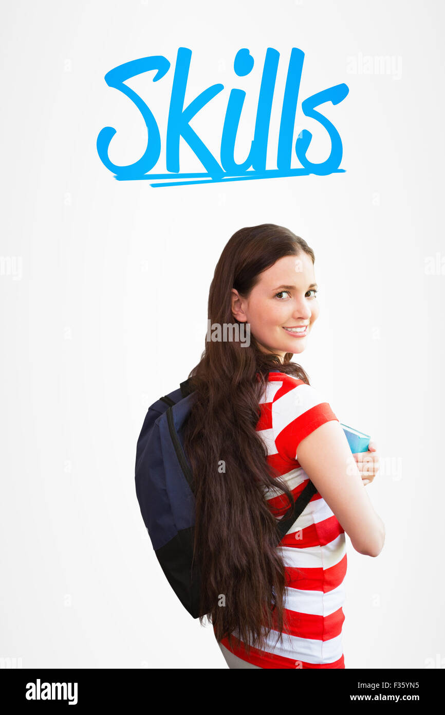 Skills against white background with vignette Stock Photo - Alamy