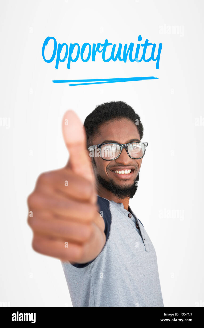 Opportunity against white background with vignette Stock Photo - Alamy