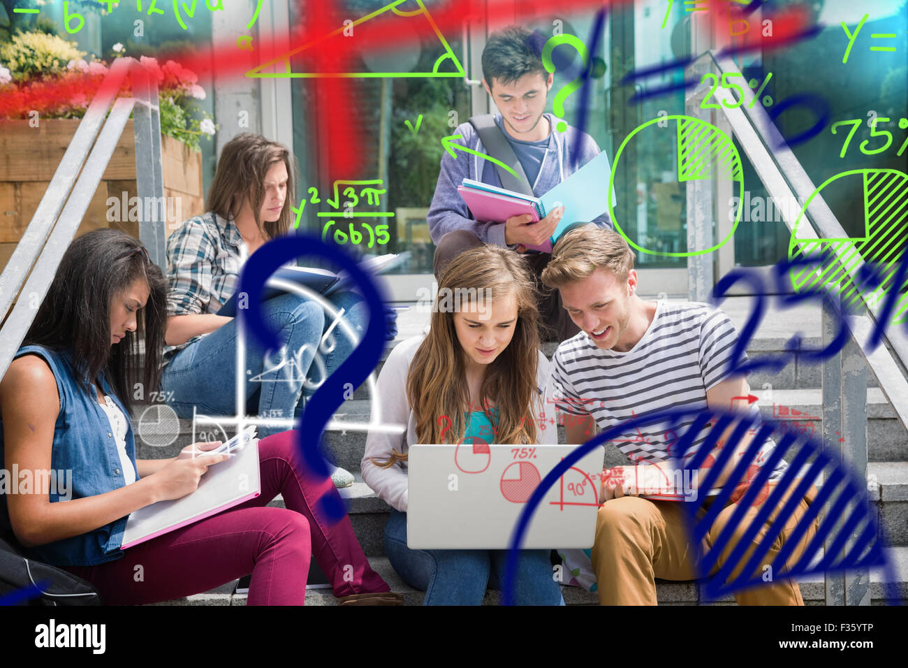 Composite image of maths equations Stock Photo - Alamy