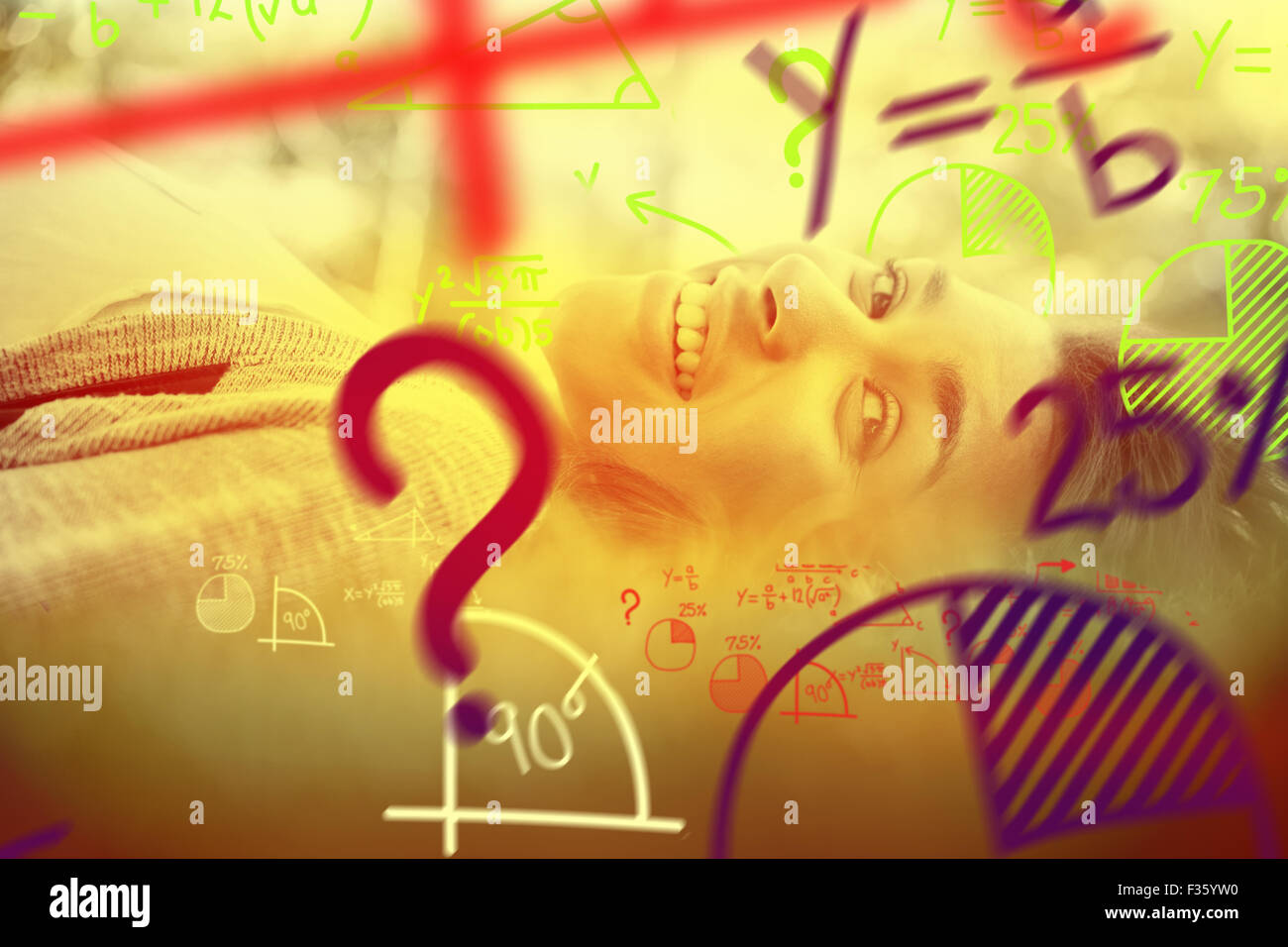 Composite image of maths equations Stock Photo - Alamy