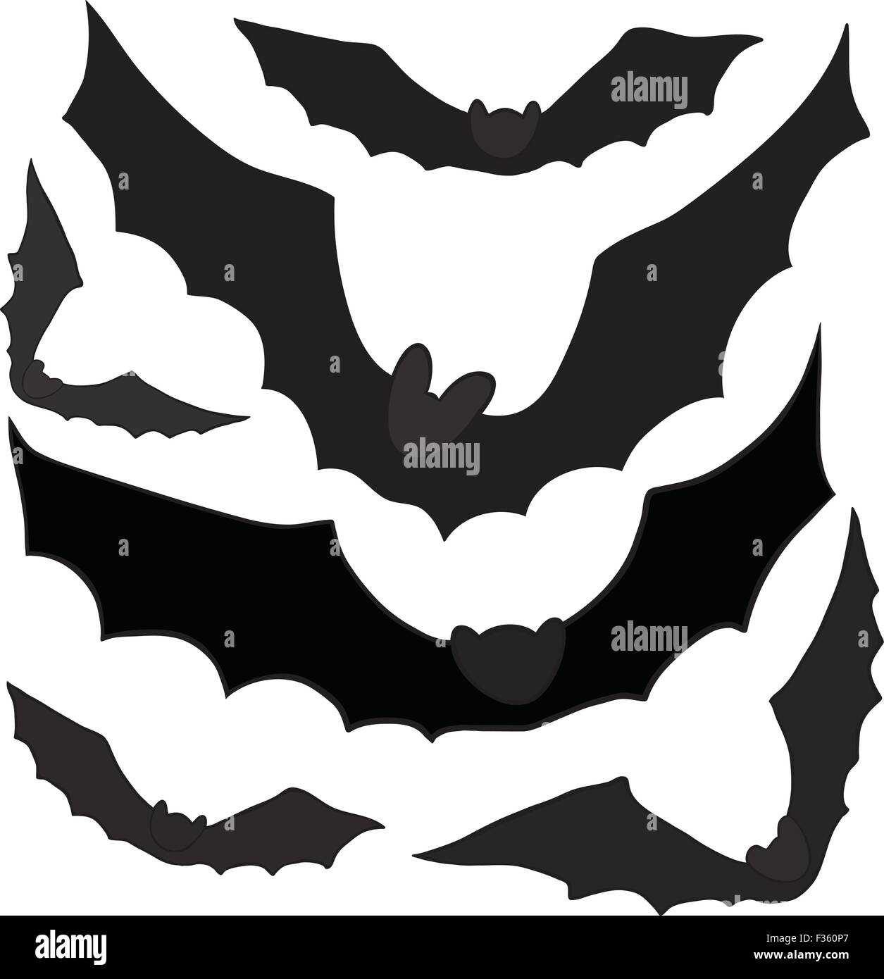 Set of black silhouettes bats, vector Stock Vector Image & Art - Alamy