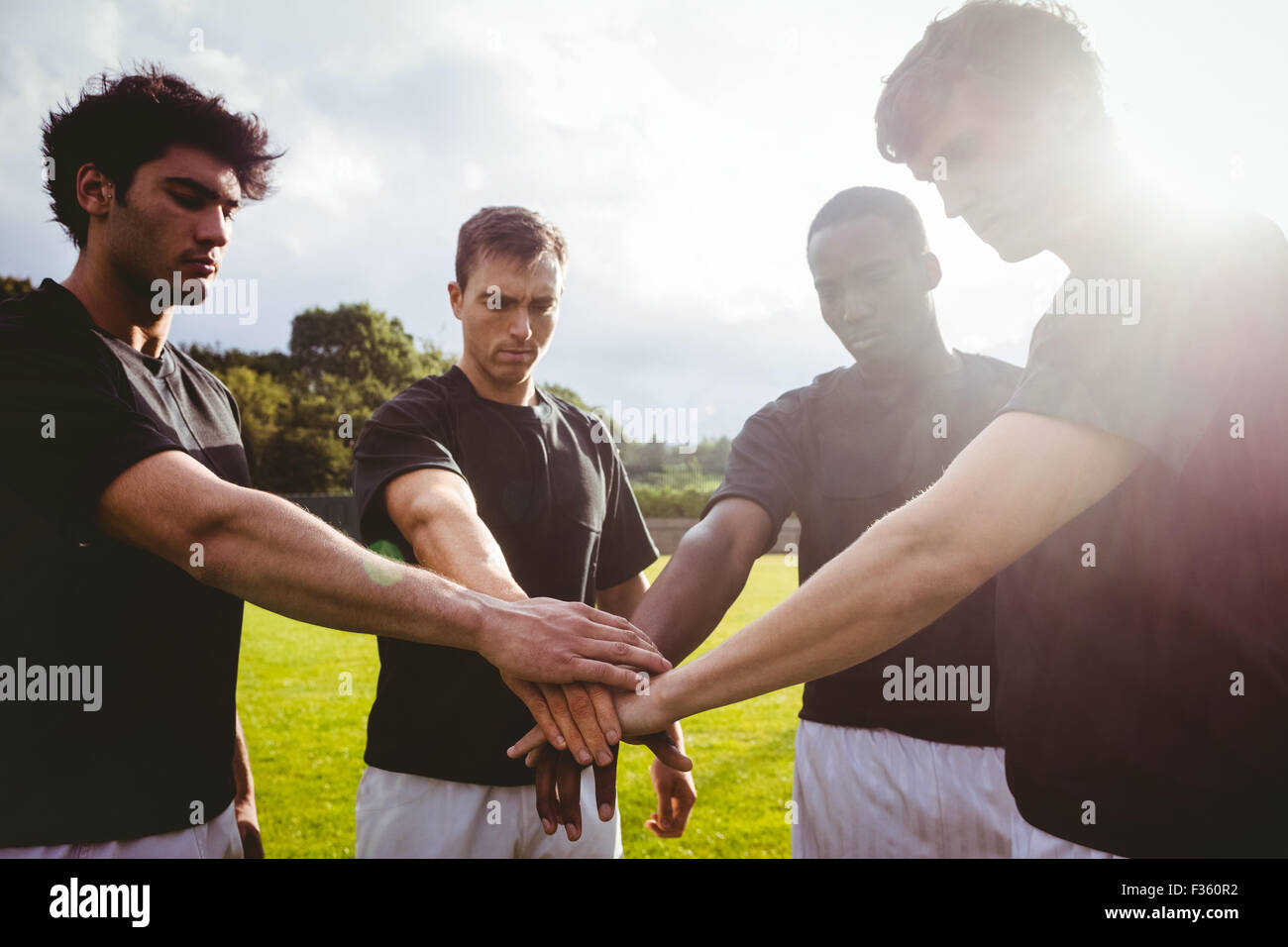 Rugby players standing together before match Stock Photo - Alamy