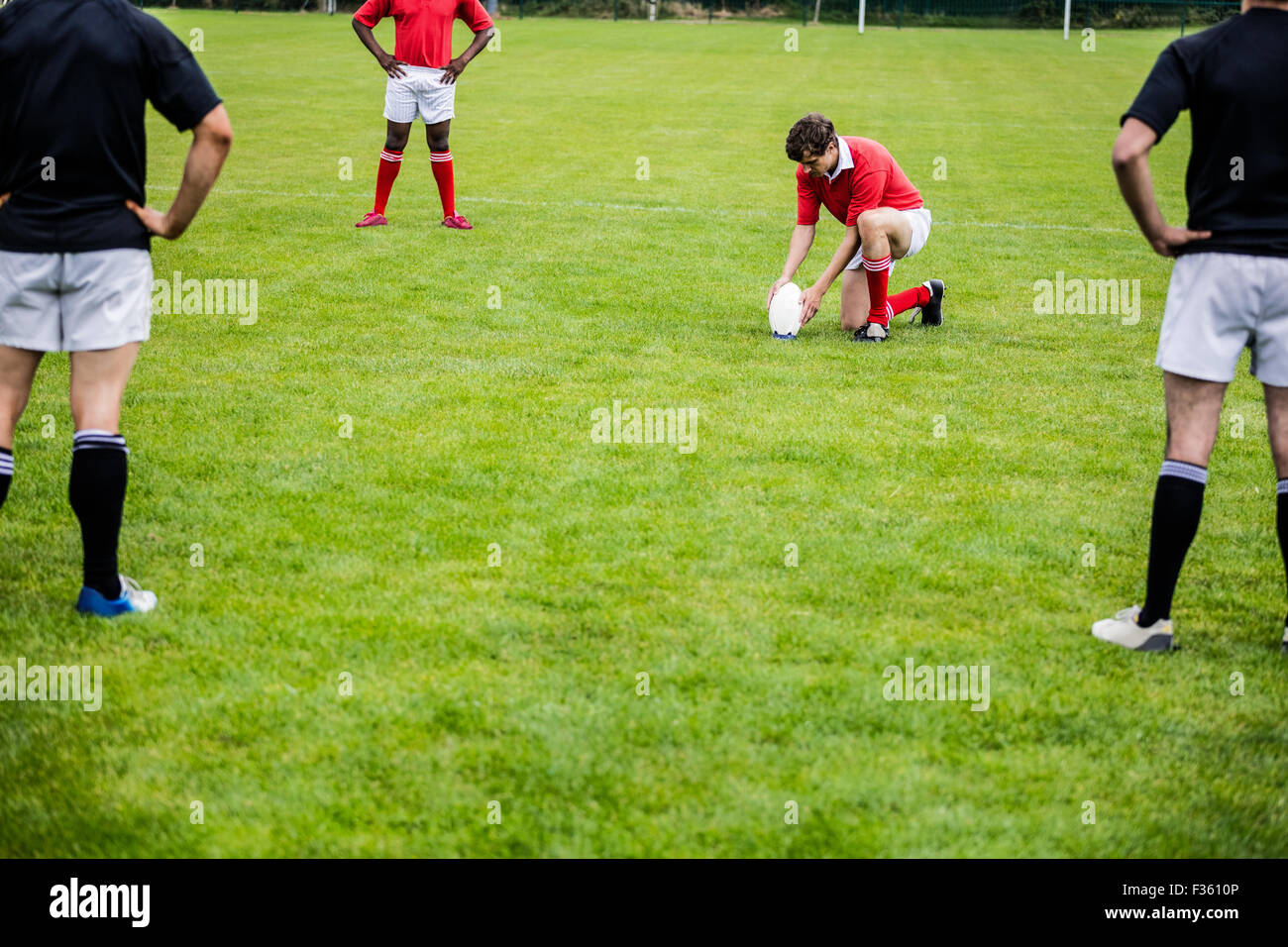 Rugby players playing a match Stock Photo - Alamy