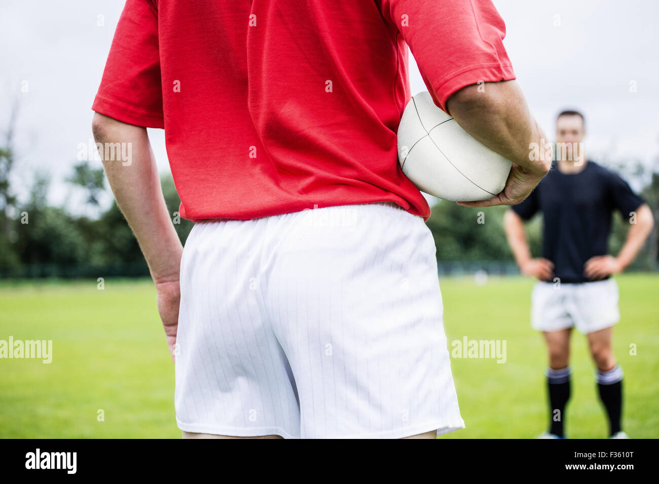 Rugby players playing a match Stock Photo - Alamy