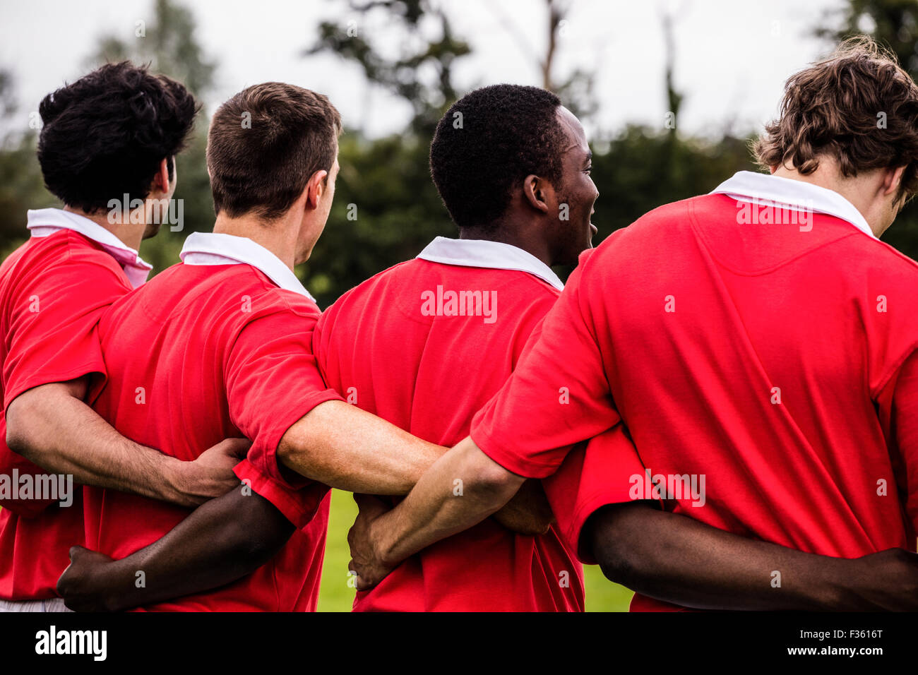 Rugby players standing together before match Stock Photo - Alamy