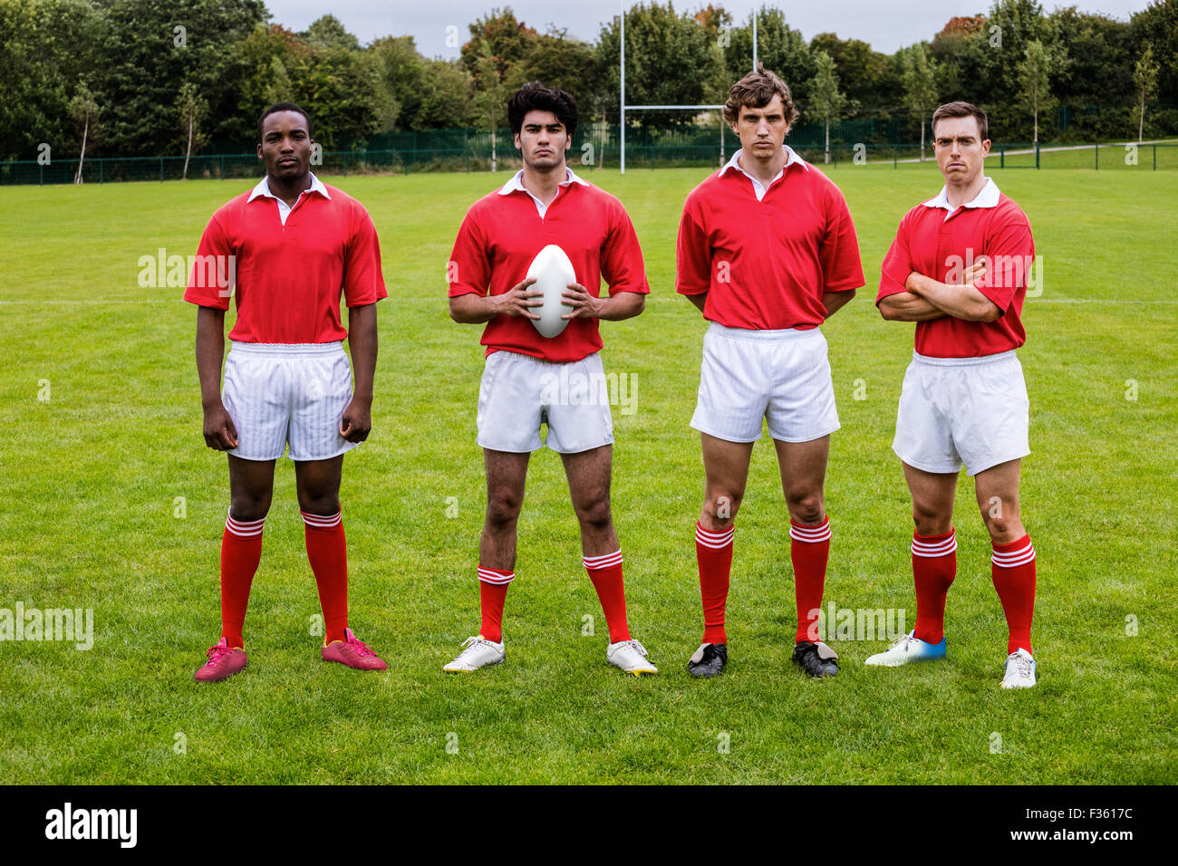Tough rugby players ready to play Stock Photo - Alamy
