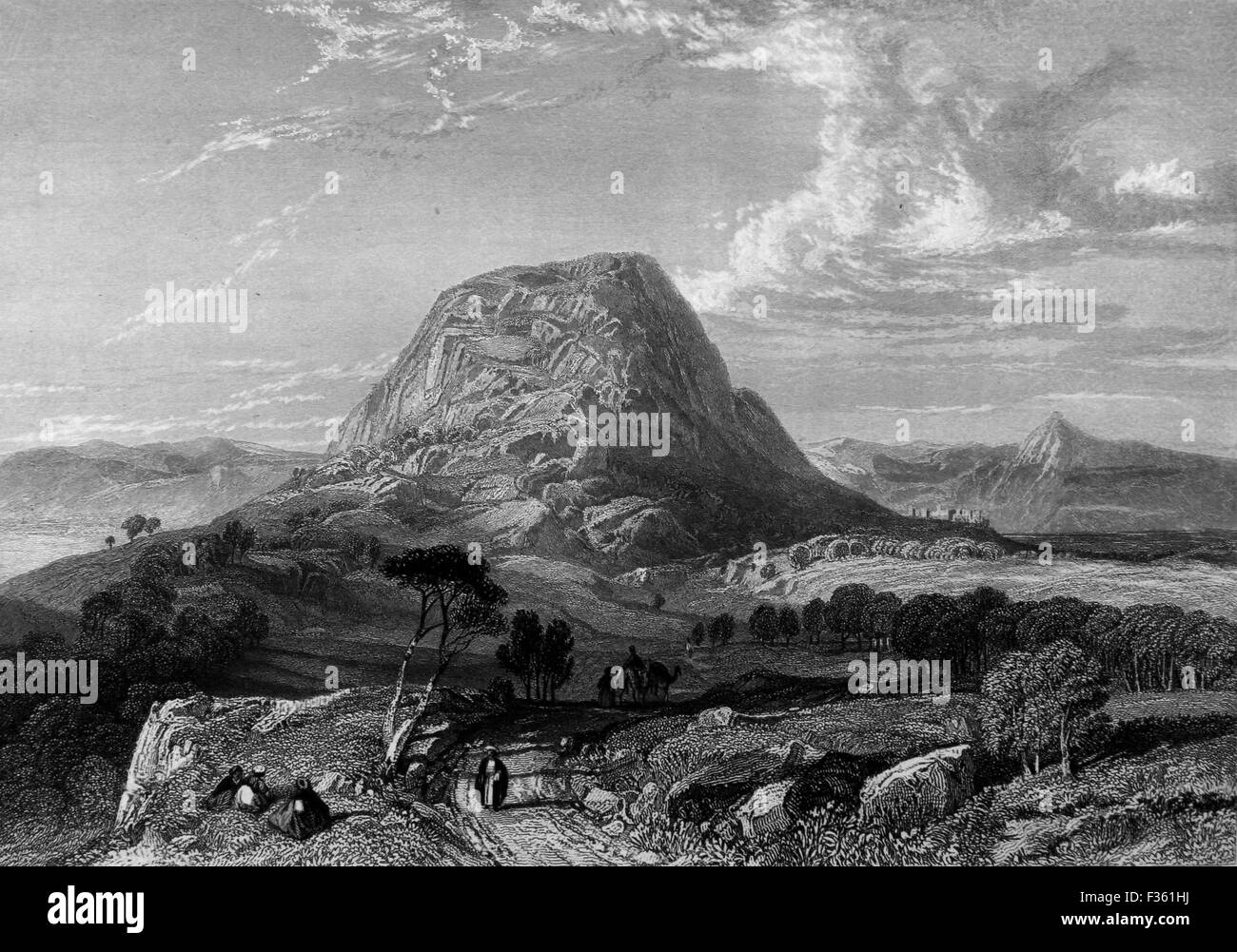 Mount Tabor, Black and White Illustration from Landscapes of the Bible ...