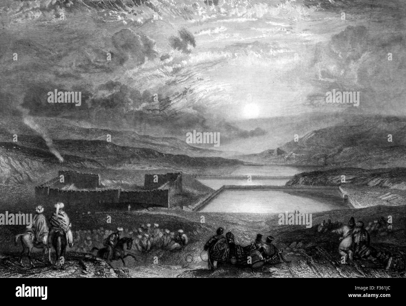 Solomon's Pools; Black and White Illustration from Landscapes of the ...