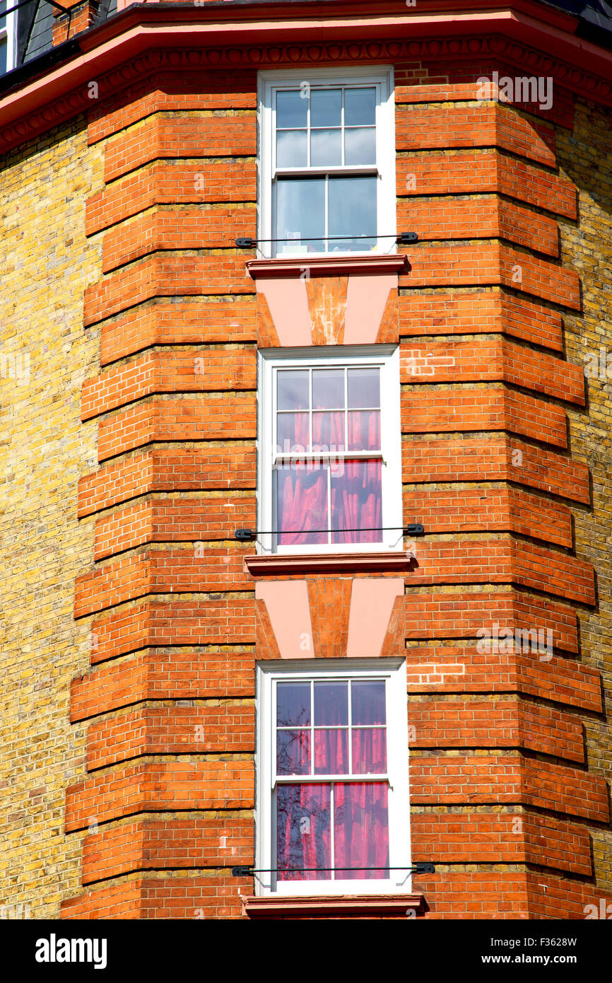 in europe london old red brick wall and historical window Stock Photo ...