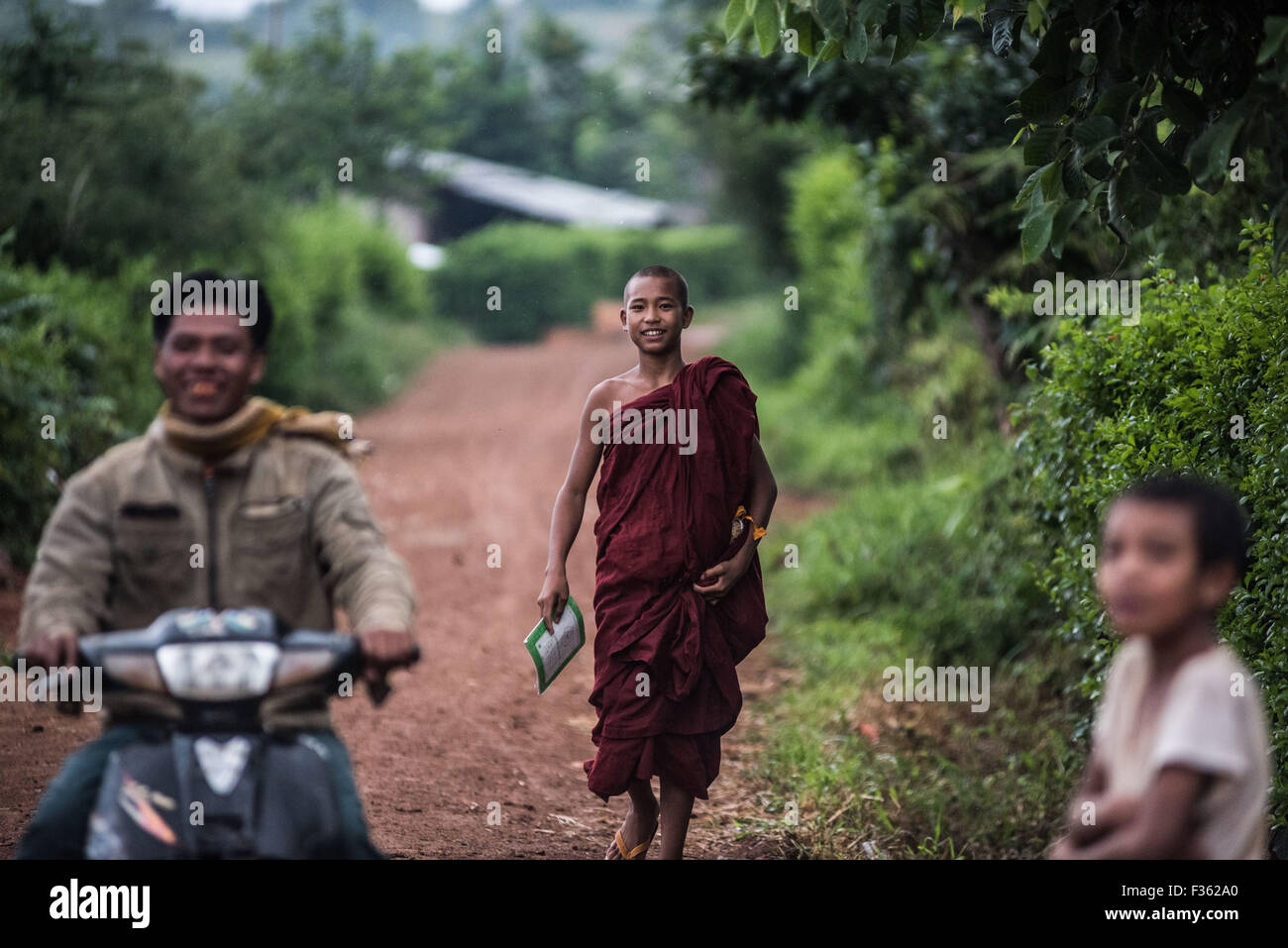 Street scene in small village near Kalaw, Shan State, Myanmar Stock ...