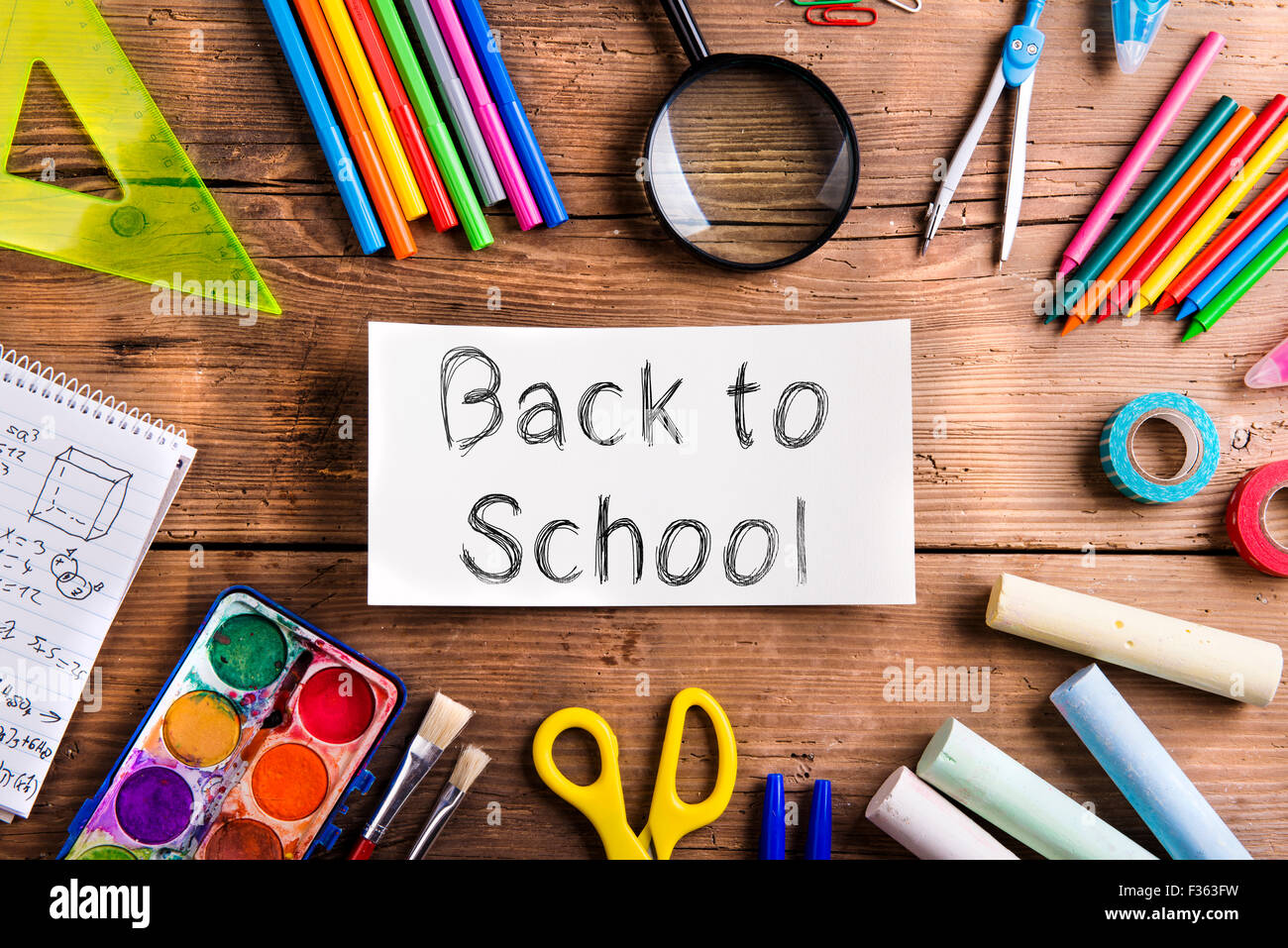 Back to school composition Stock Photo - Alamy