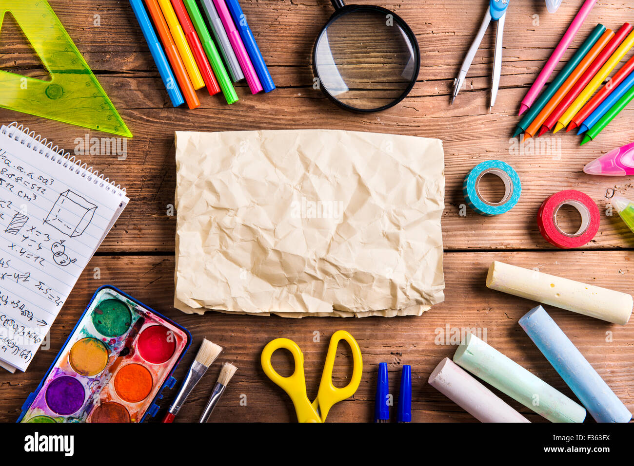 Back to school composition Stock Photo - Alamy