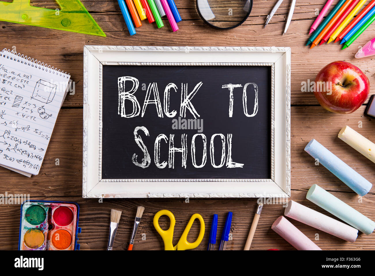 Back to school composition Stock Photo - Alamy