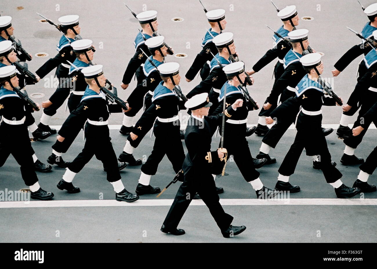 AJAXNETPHOTO. 23RD JULY 2003. PLYMOUTH, ENGLAND. - SAILORS MARCH PAST ...