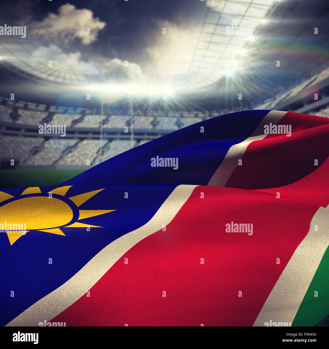 Composite image of close-up of namibia flag waving Stock Photo - Alamy
