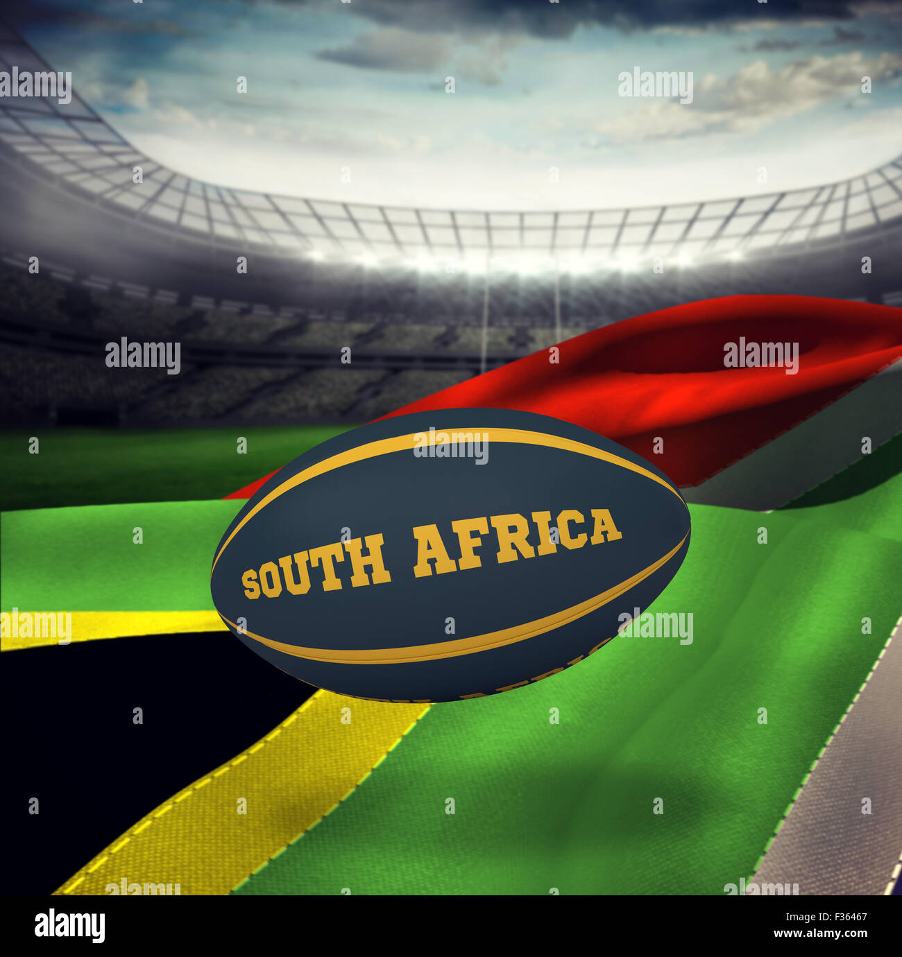 Composite image of south africa rugby ball Stock Photo - Alamy