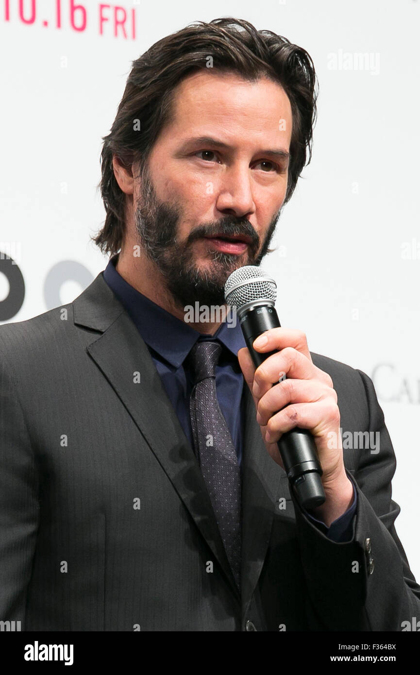 Tokyo, Japan. 30th September, 2015. Canadian actor Keanu Reeves speaks ...