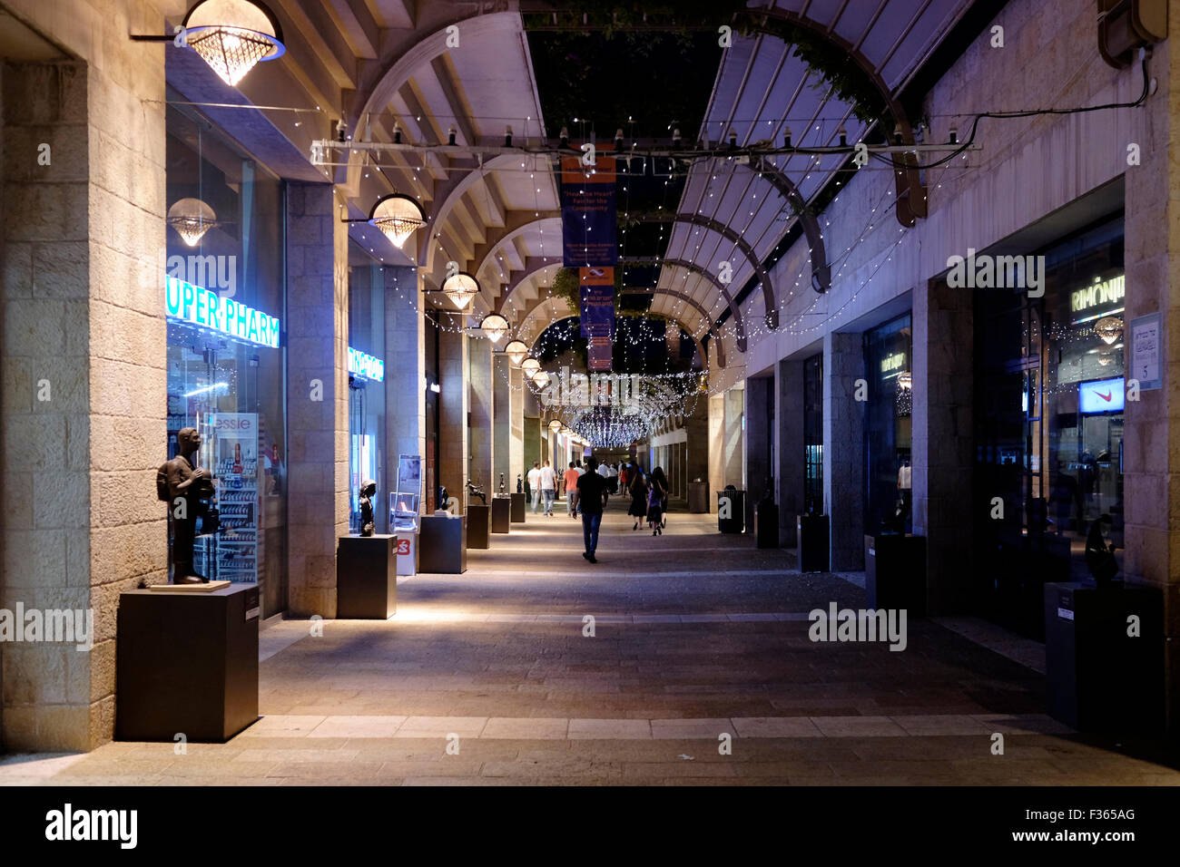 Nightlife scene at Mamilla Mall, also known as Alrov Mamilla Avenue a ...