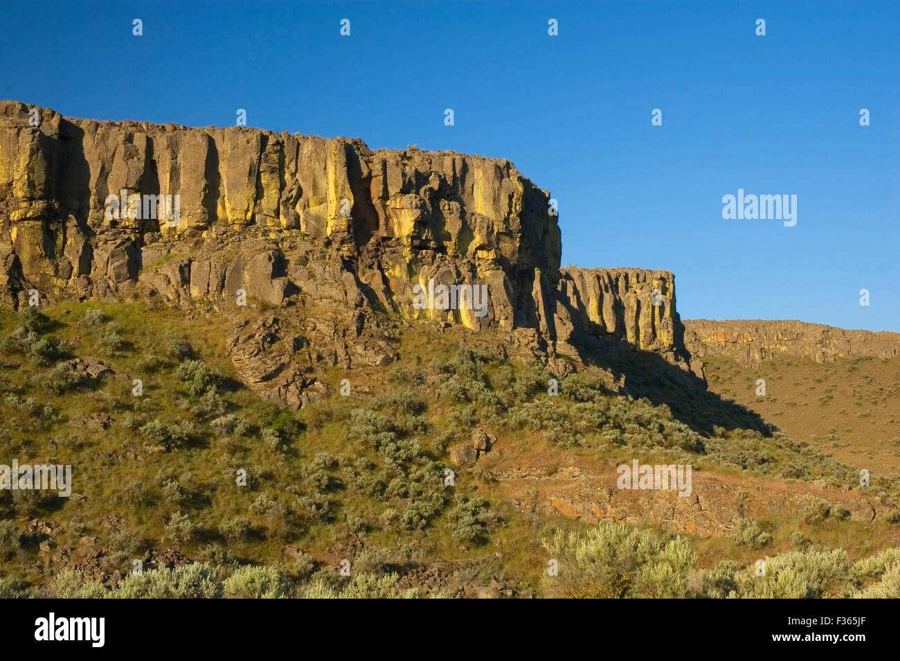 Basalt cliffs, Columbia National Wildlife Refuge, Washington Stock ...