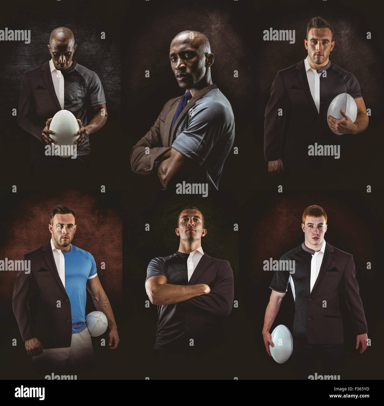 Composite image of rugby player looking at camera Stock Photo - Alamy