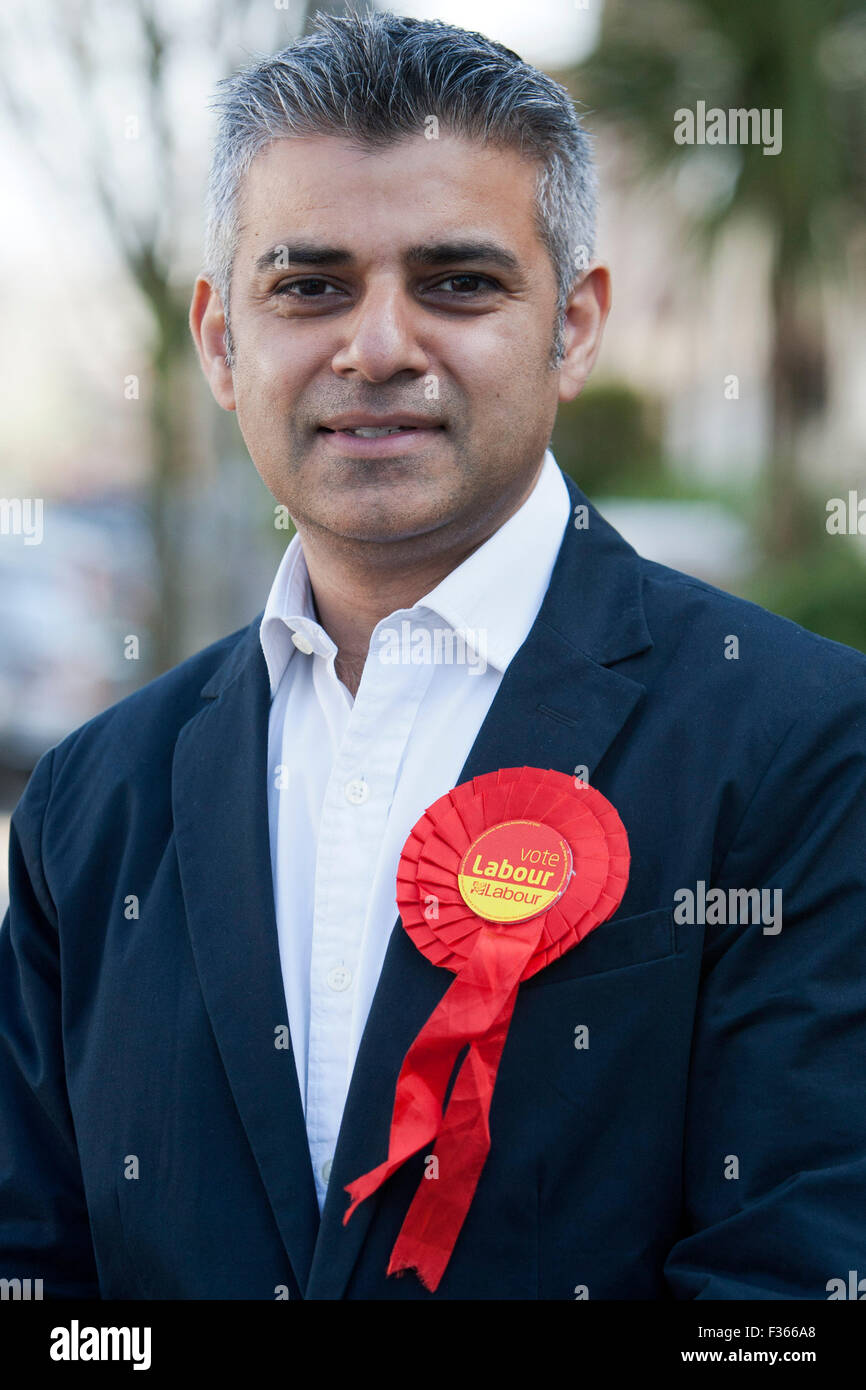 Sadiq Khan MP poses for a picture in a residential street in Tooting ...