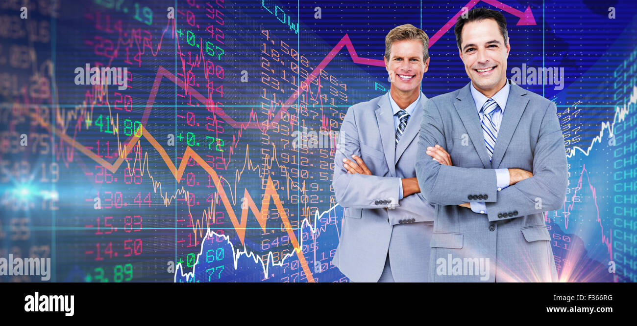 Composite image of business team standing arms crossed Stock Photo - Alamy