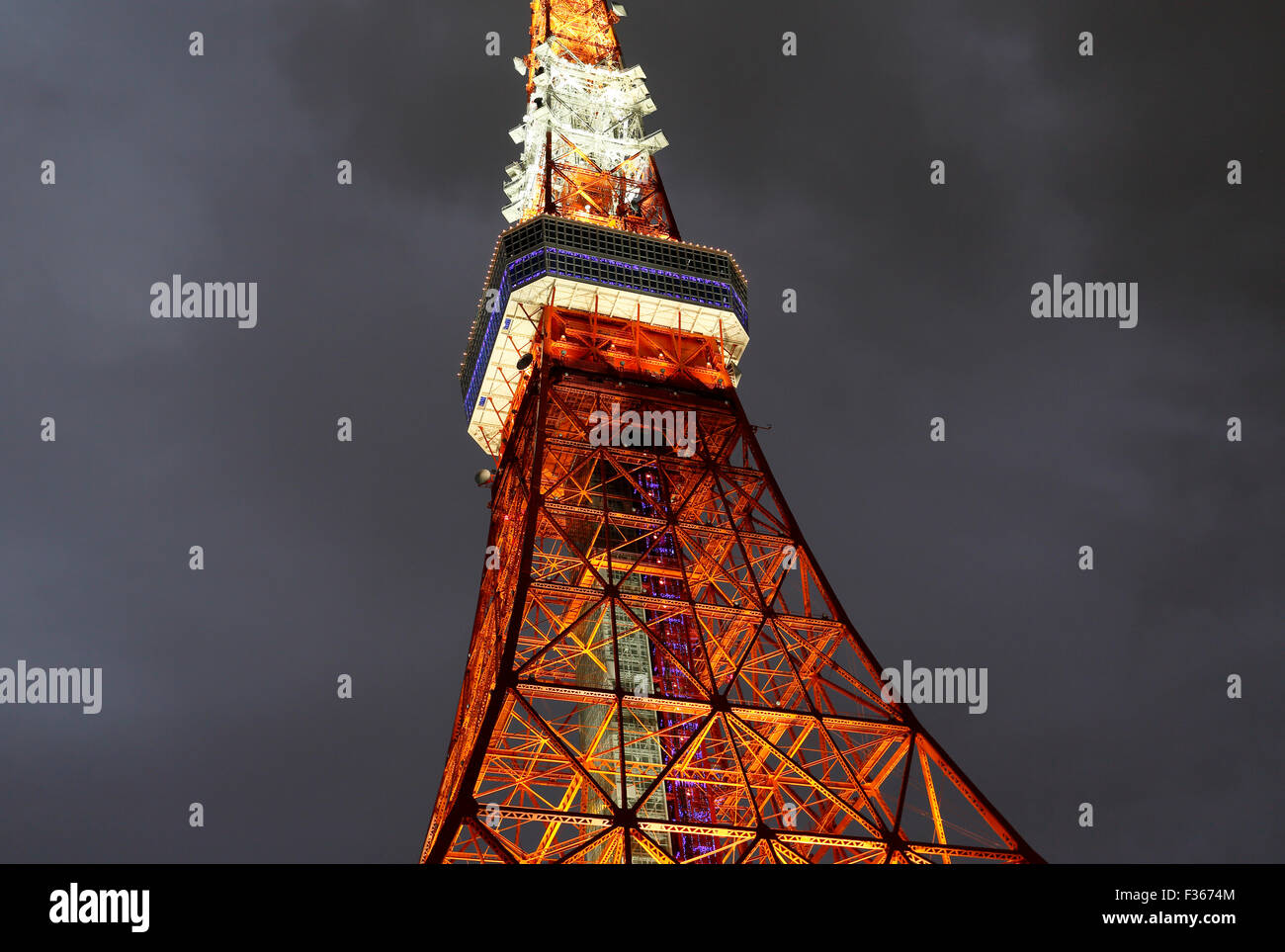 Tokyo tower illuminated evening hi-res stock photography and images - Alamy