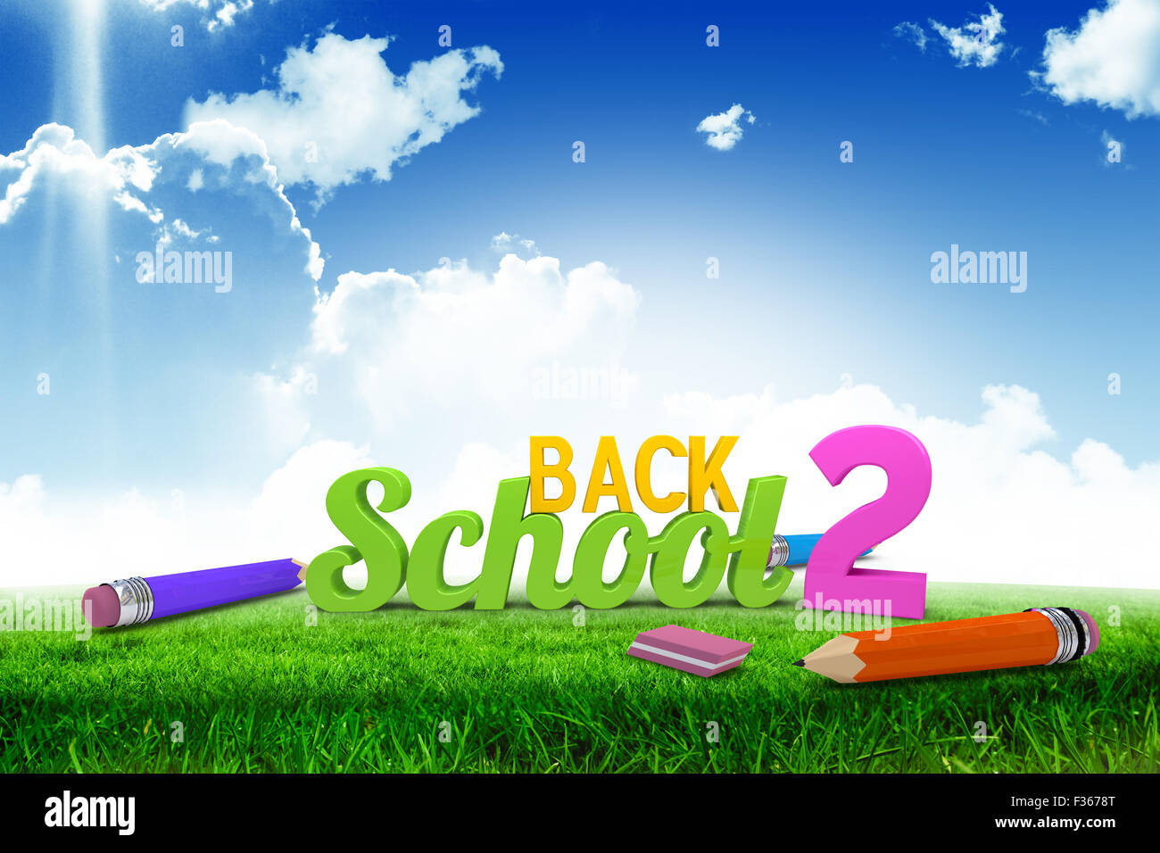 Composite image of back 2 school Stock Photo - Alamy