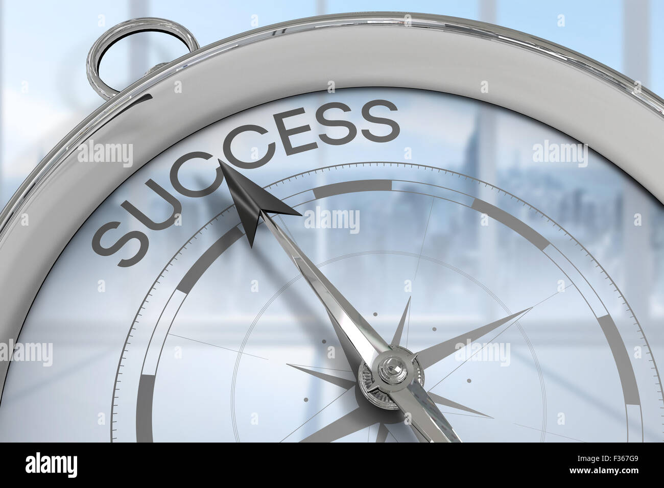 Composite image of compass pointing to success Stock Photo - Alamy
