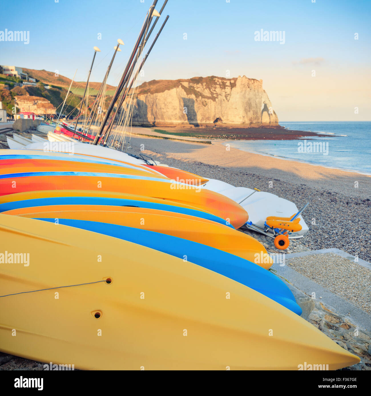 Morning view of Etretat beach, France Stock Photo - Alamy