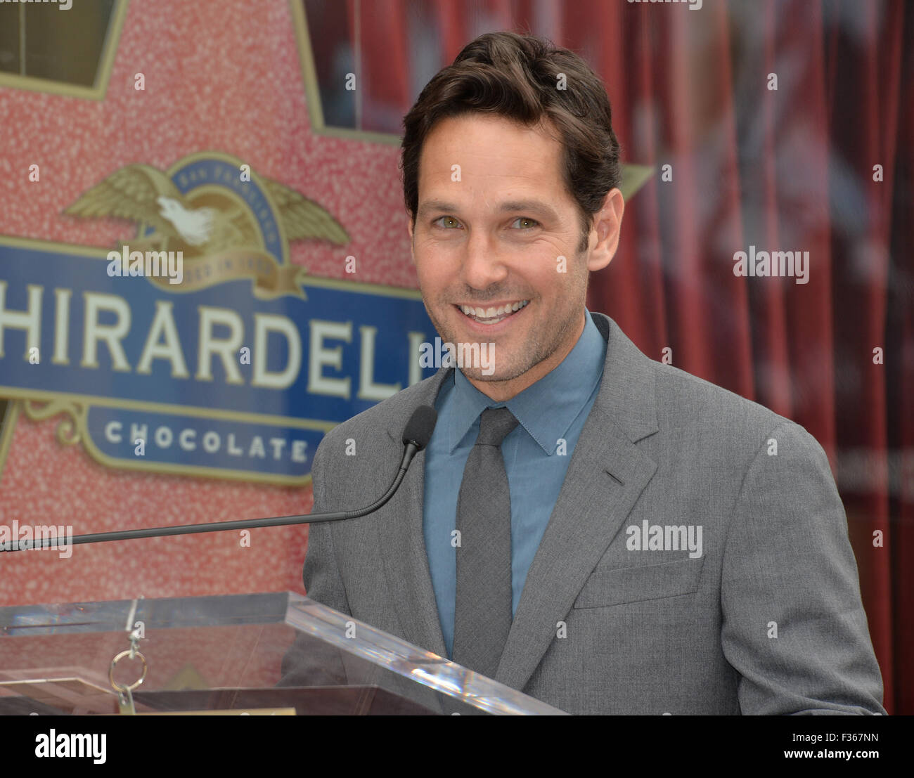 LOS ANGELES, CA - JULY 1, 2015: Actor Paul Rudd on Hollywood Blvd where ...