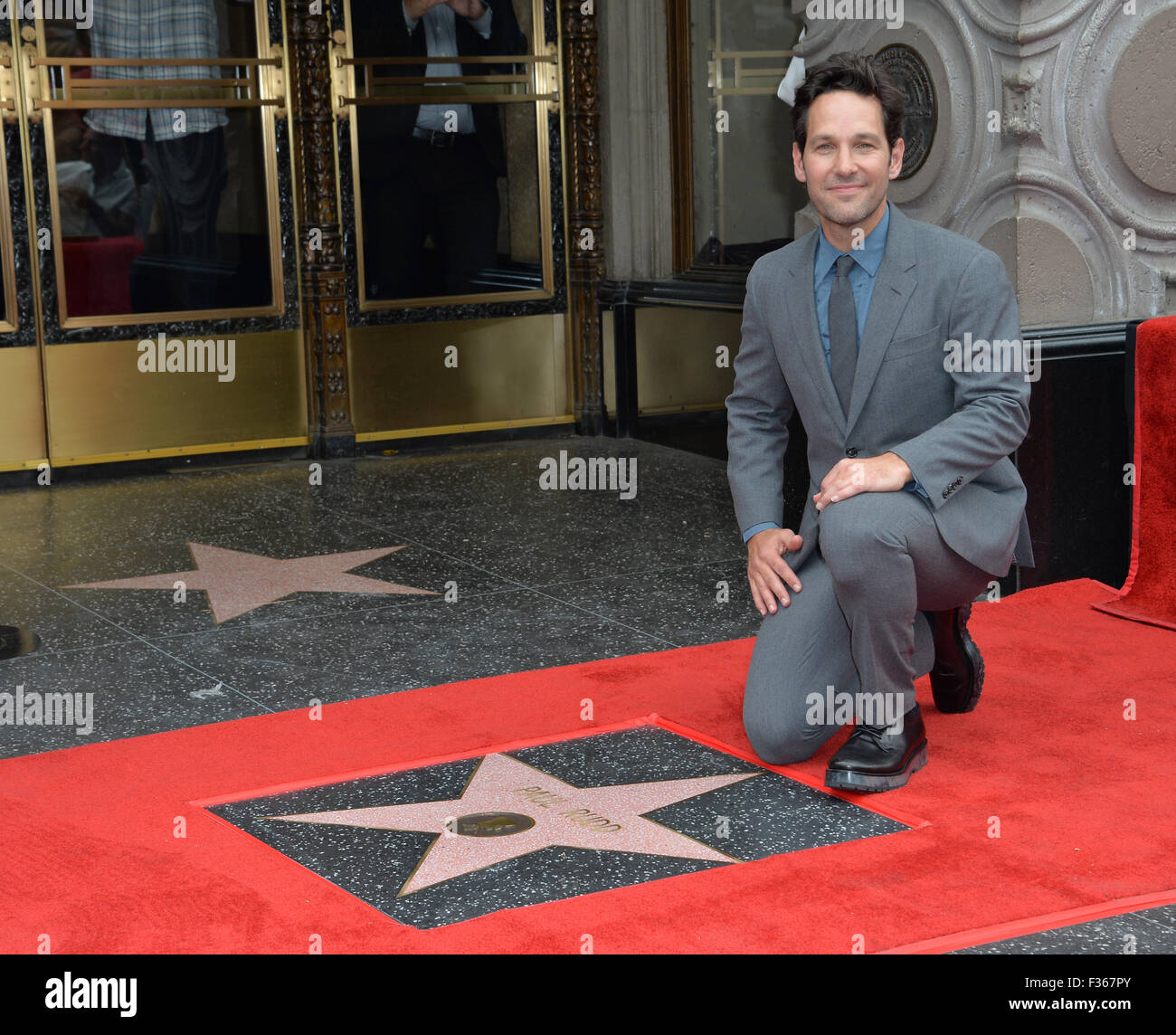 LOS ANGELES, CA - JULY 1, 2015: Actor Paul Rudd on Hollywood Blvd where ...