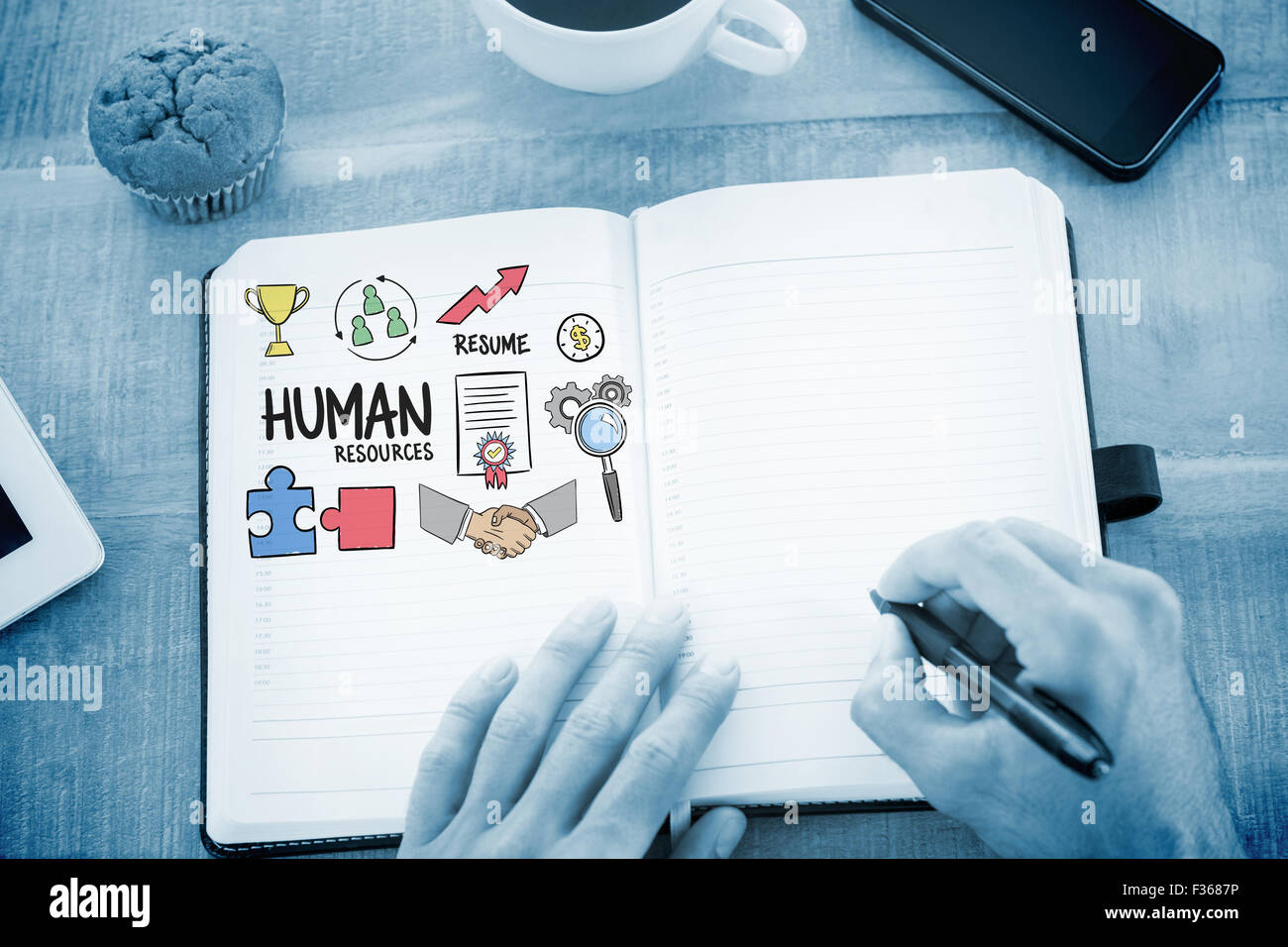 Human resources man writing hi-res stock photography and images - Alamy