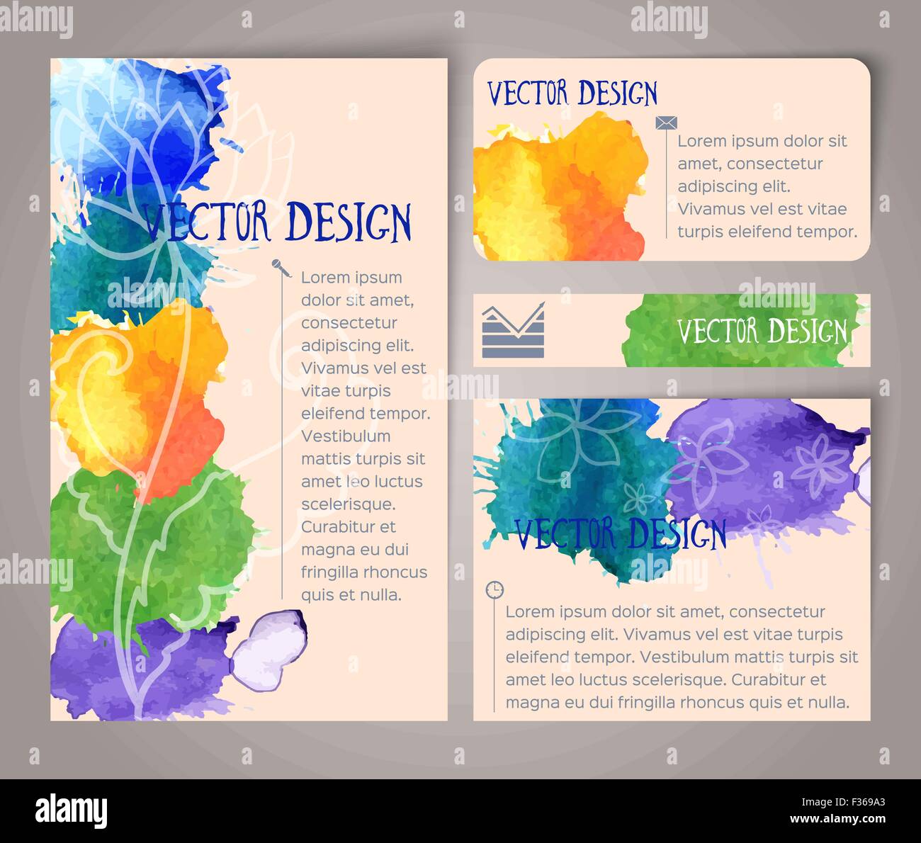 Hand drawn watercolor cards Stock Vector Image & Art - Alamy