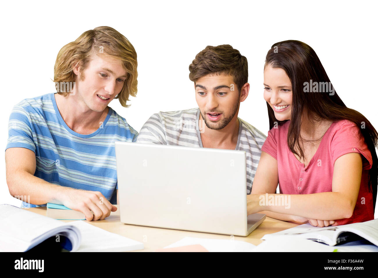 College students using laptop in library Stock Photo - Alamy