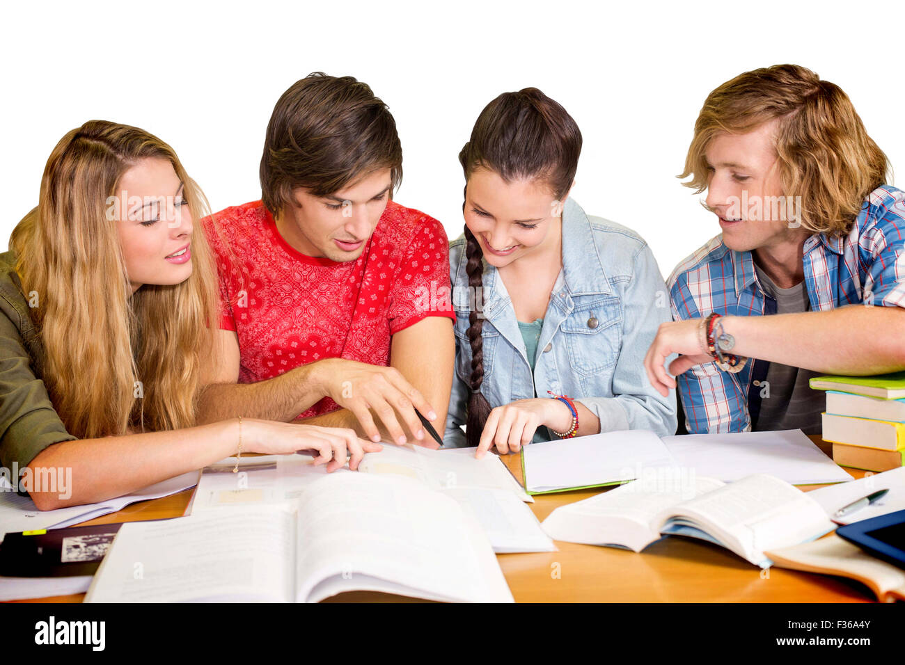 College students doing homework in library Stock Photo - Alamy