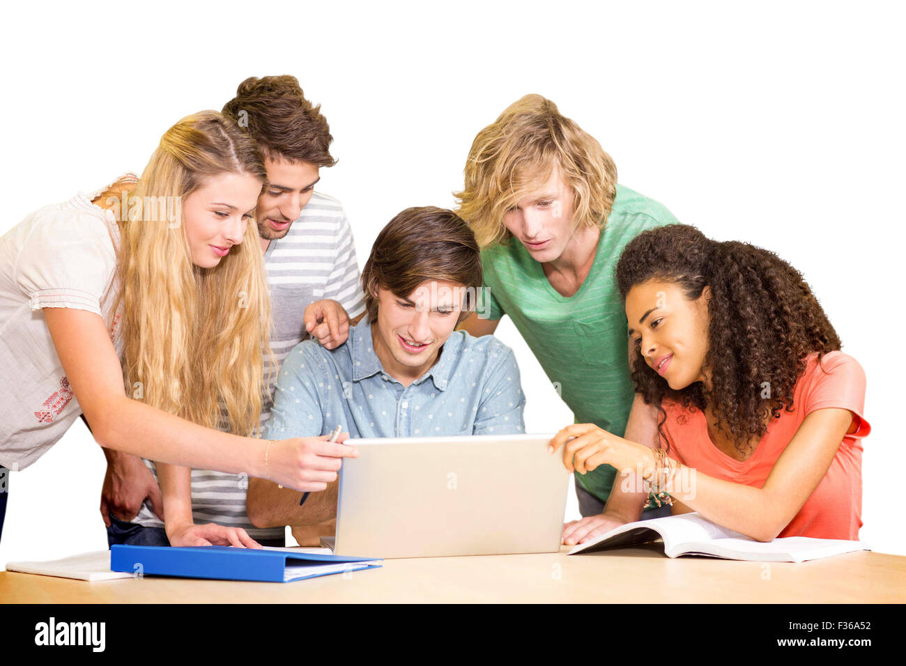 College students using laptop in library Stock Photo - Alamy