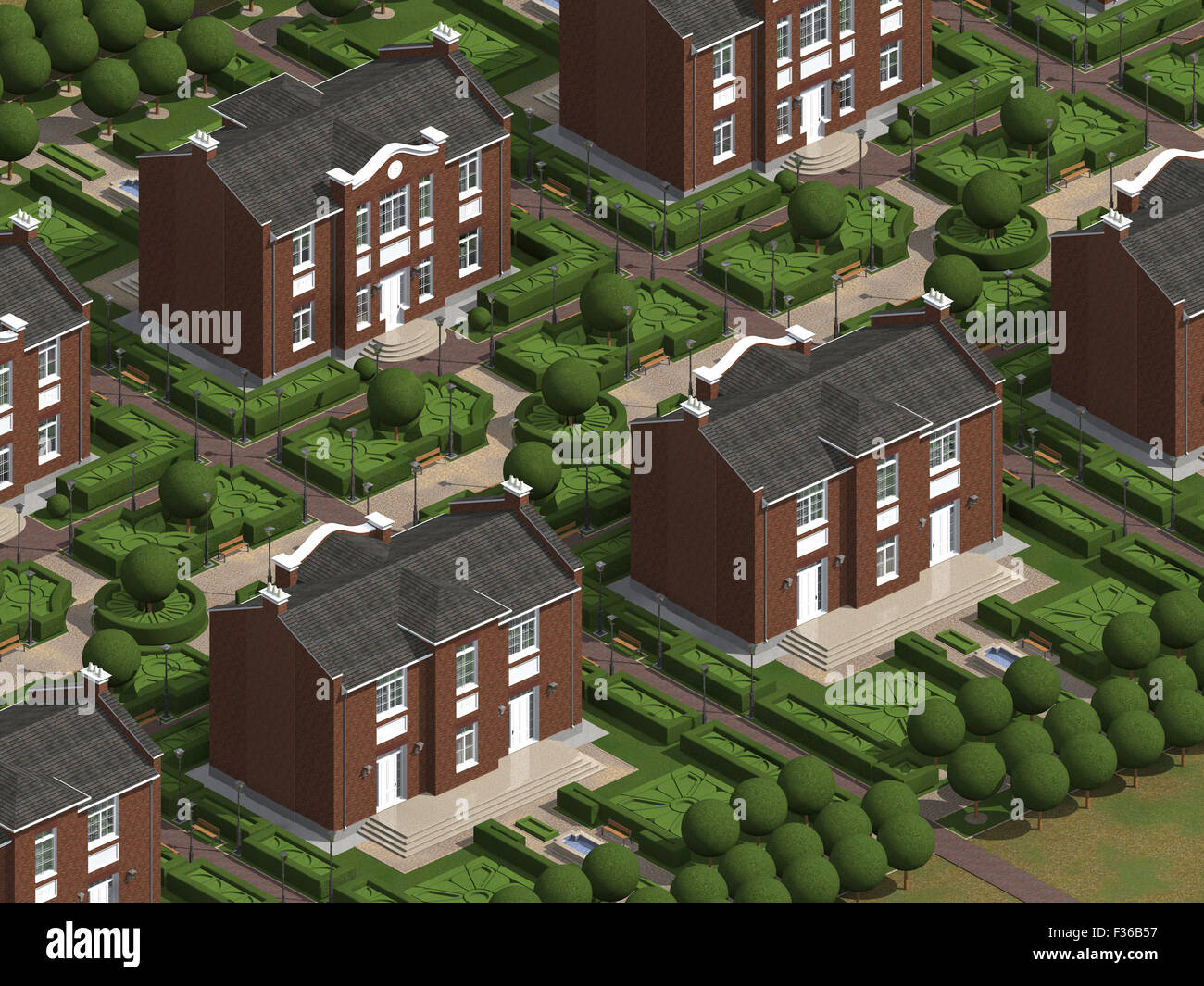 Master plan of the village. 3d model render Stock Photo - Alamy