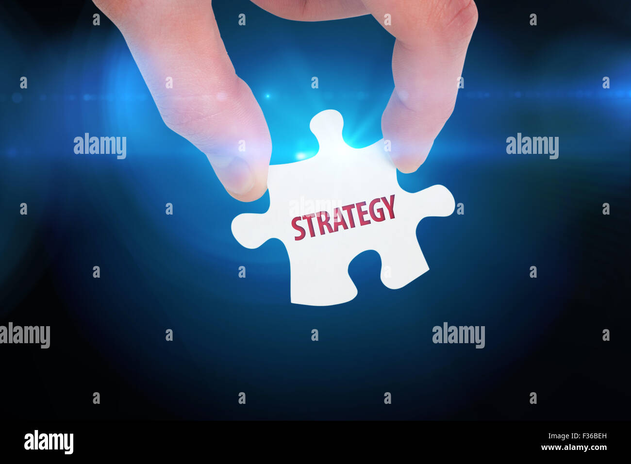 Strategy against blue background with vignette Stock Photo - Alamy