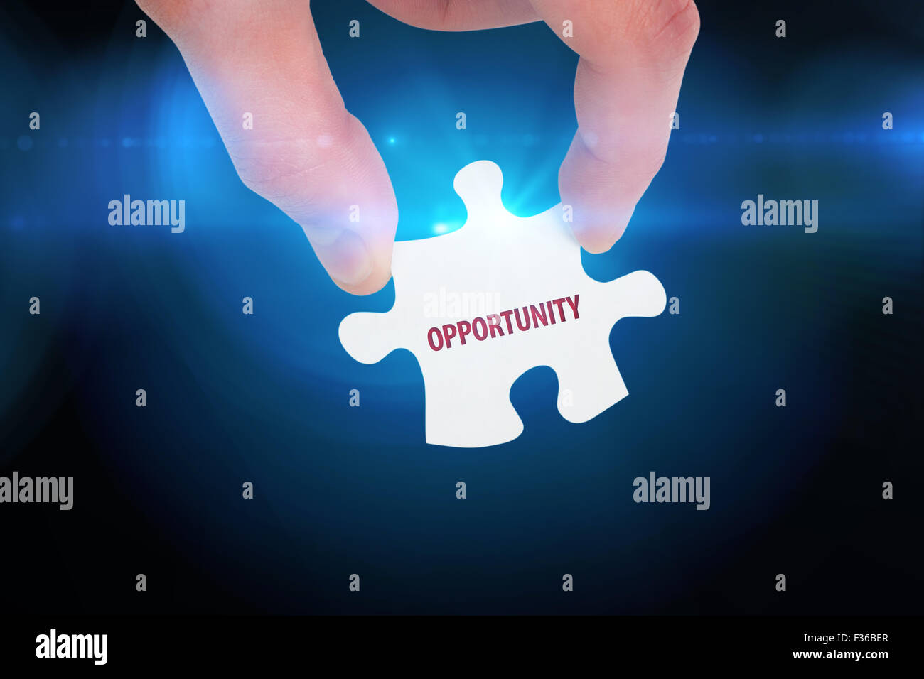 Opportunity against blue background with vignette Stock Photo - Alamy