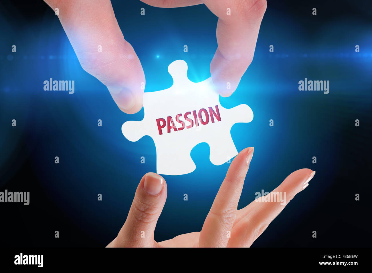 Passion against blue background with vignette Stock Photo - Alamy