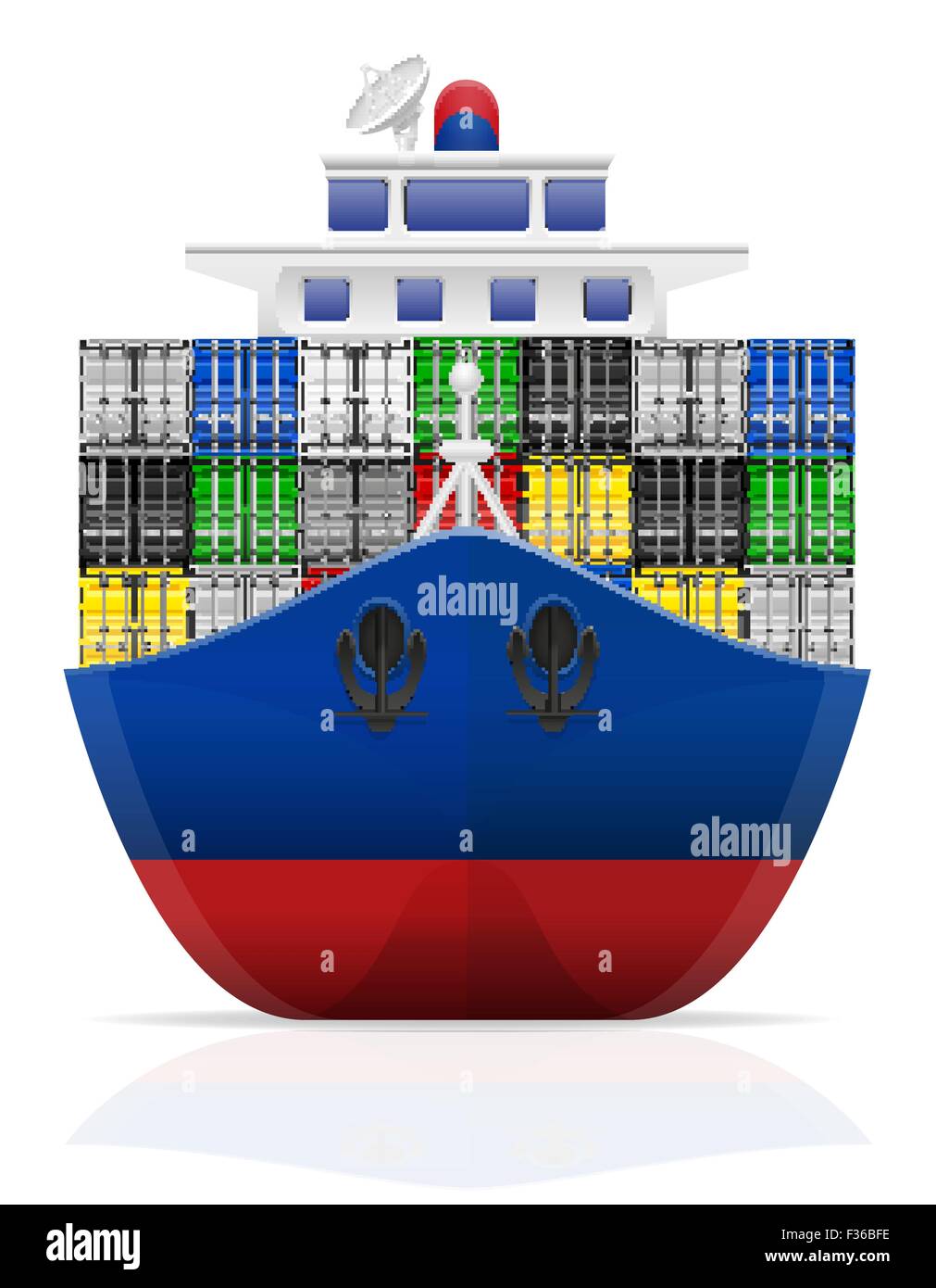 nautical cargo ship vector illustration isolated on white background ...