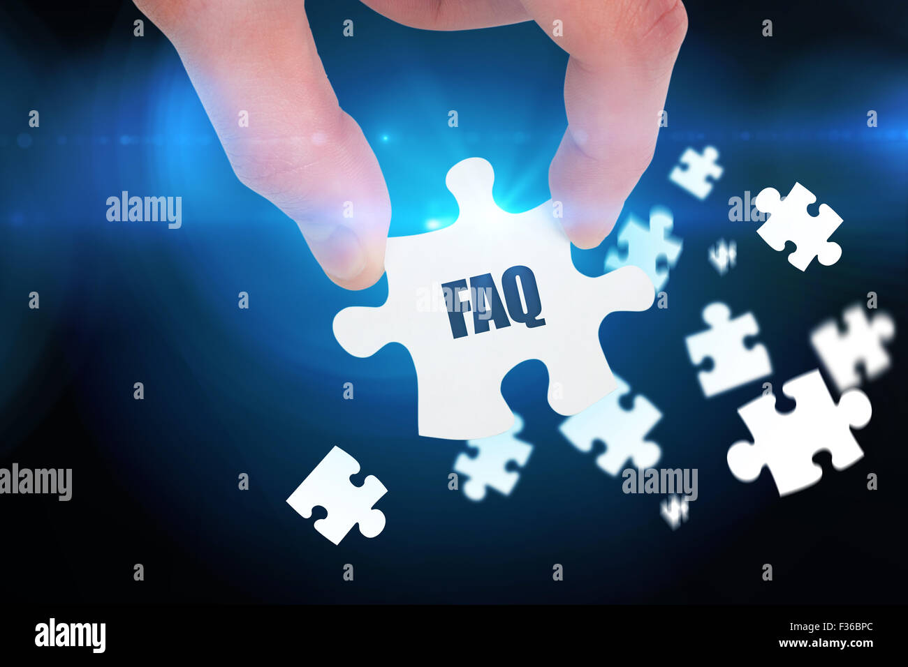 Faq against blue background with vignette Stock Photo - Alamy