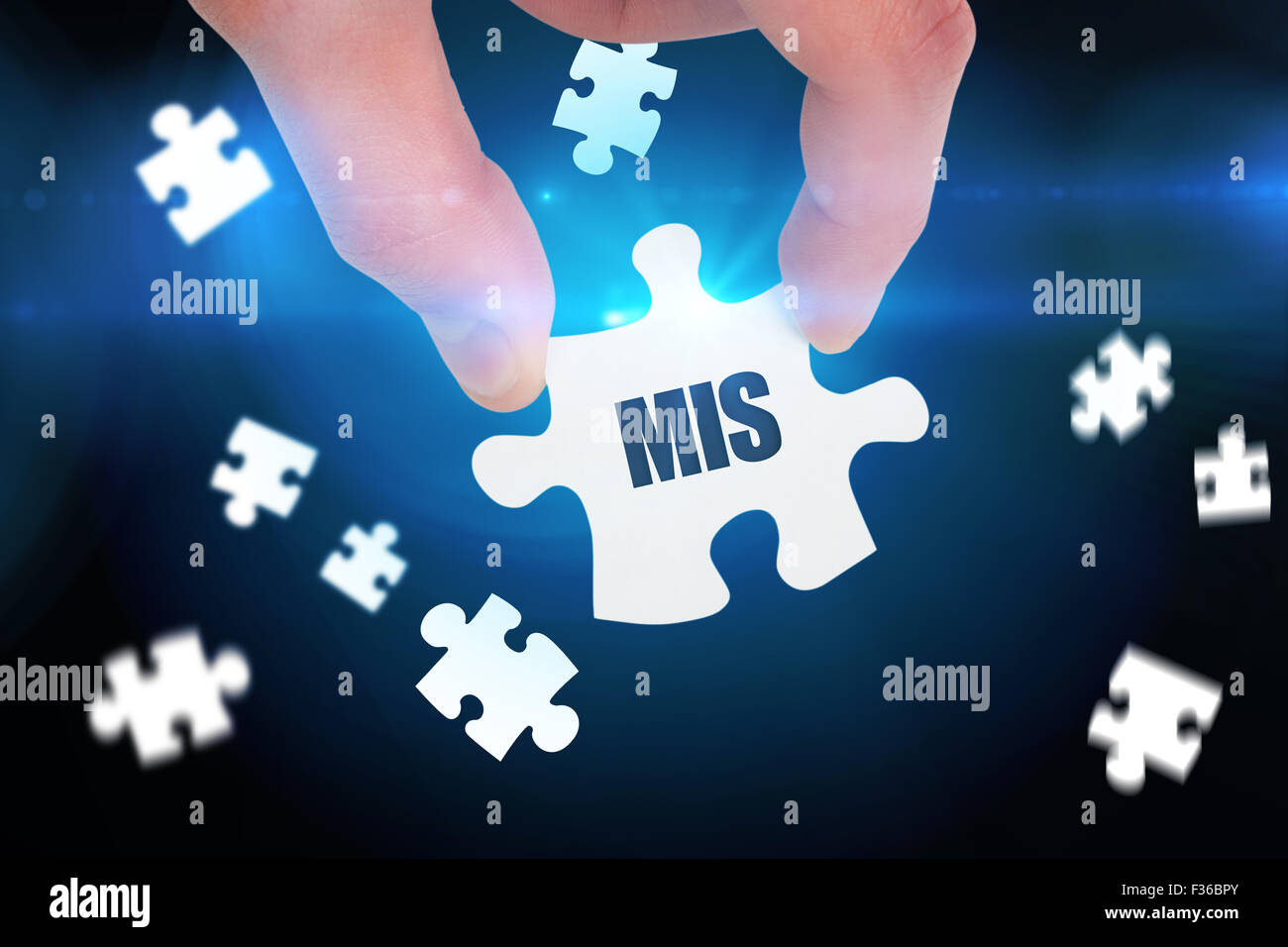 Mis against blue background with vignette Stock Photo - Alamy