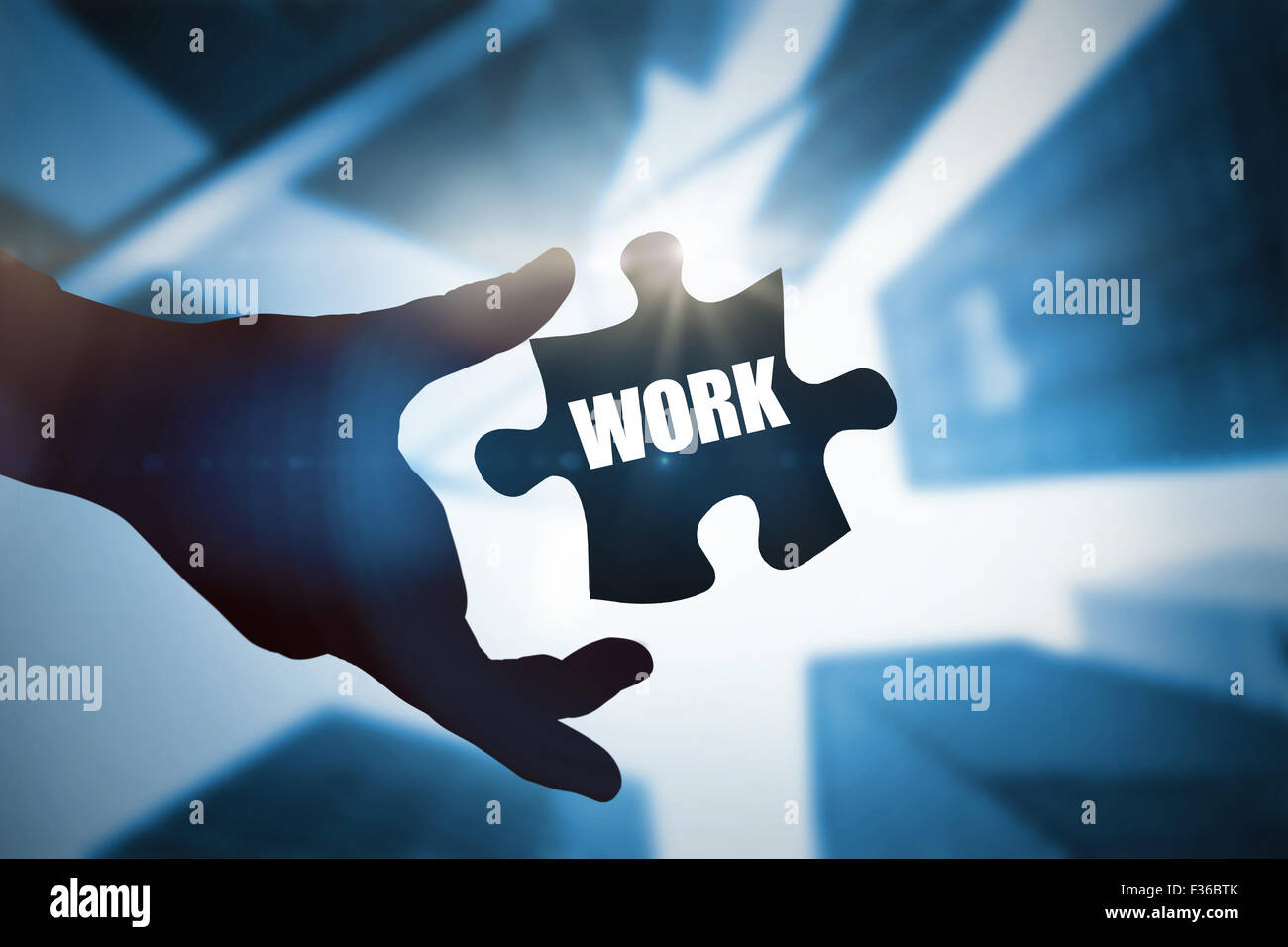 Work against skyscraper Stock Photo - Alamy